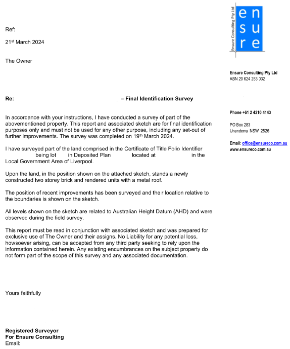 Final Identification Survey