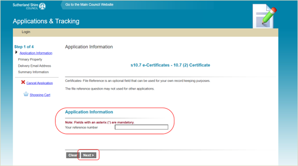 Planning Certificate
