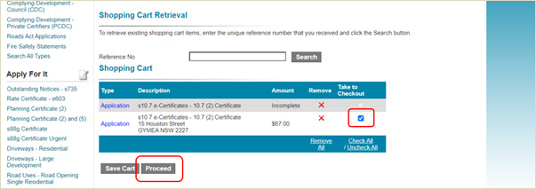 Planning Certificate